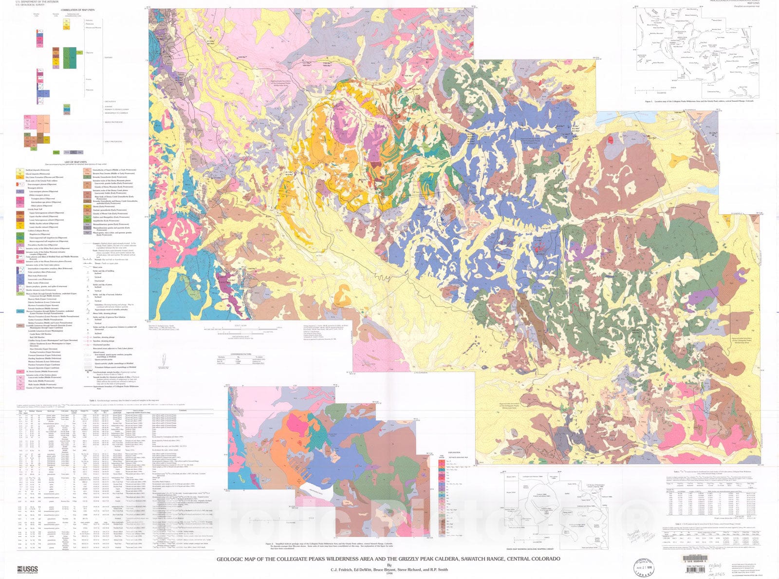 Map : Geologic map of the Collegiate Peaks Wilderness area and the Gri ...