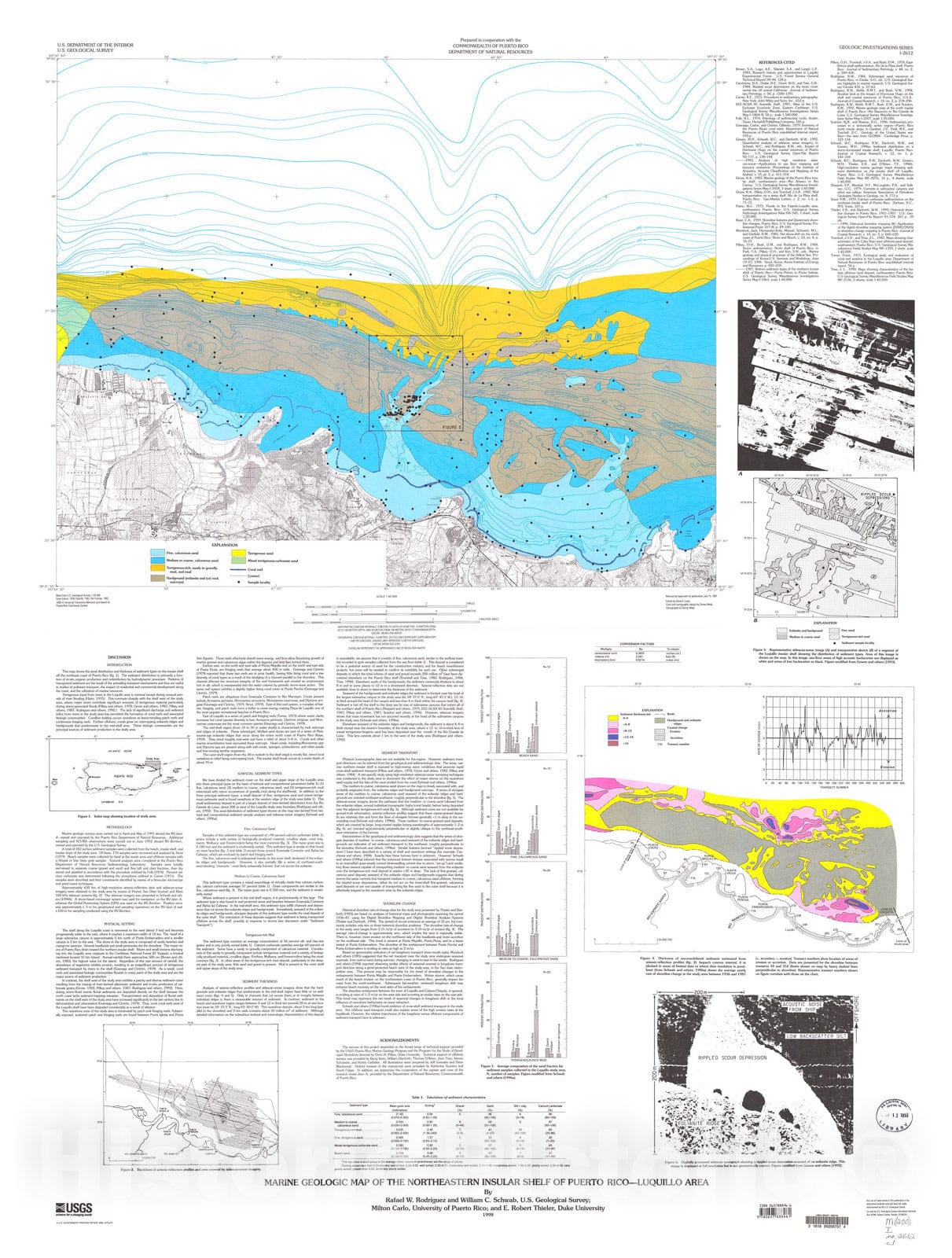 Map : Marine geologic map of the northeastern insular shelf of Puerto ...