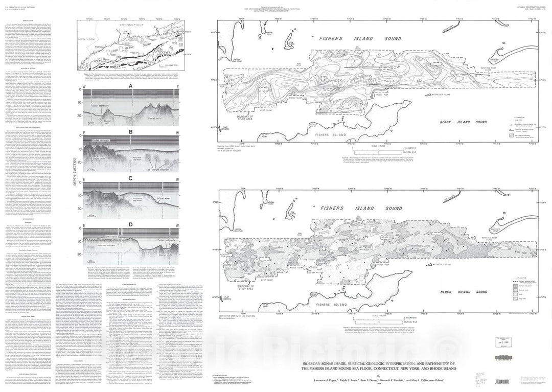 Map : Surficial geologic interpretation, and bathymetry of the Fishers ...