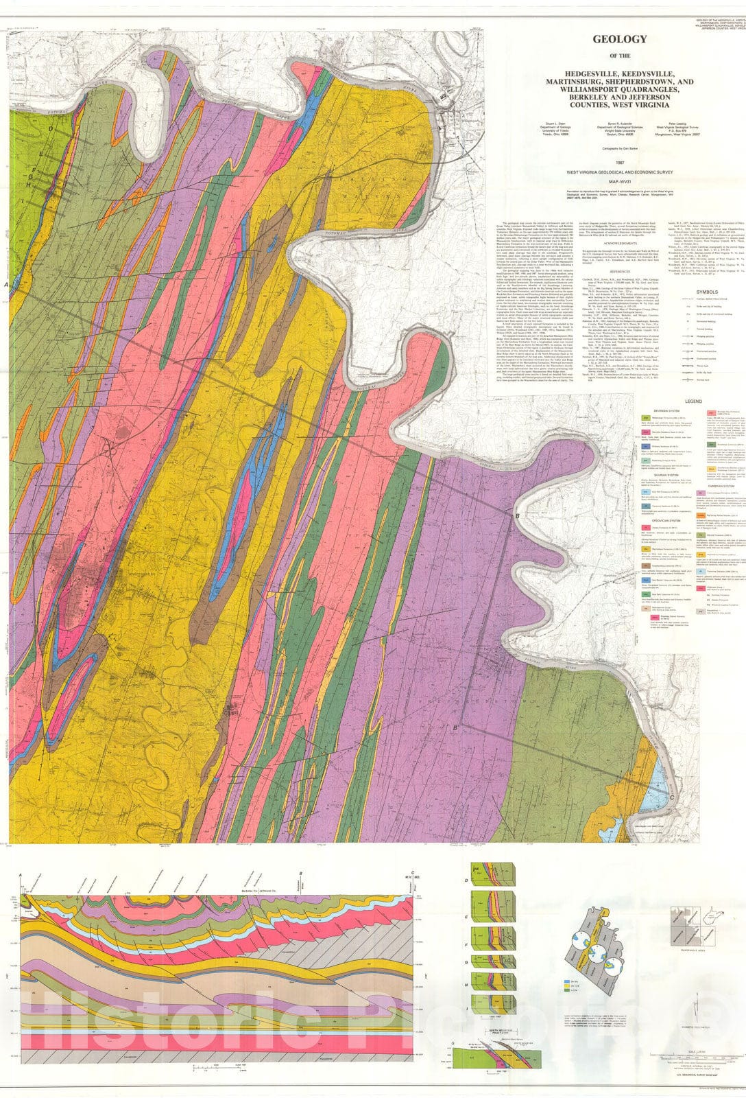 Map : Geology of the Hedgesville, Keedysville, Martinsburg, Shepherdst ...