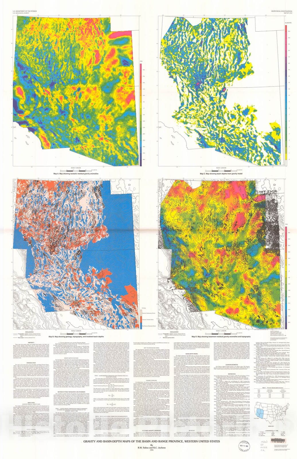 Map : Gravity and basin-depth maps of the Basin and Range Province, we ...