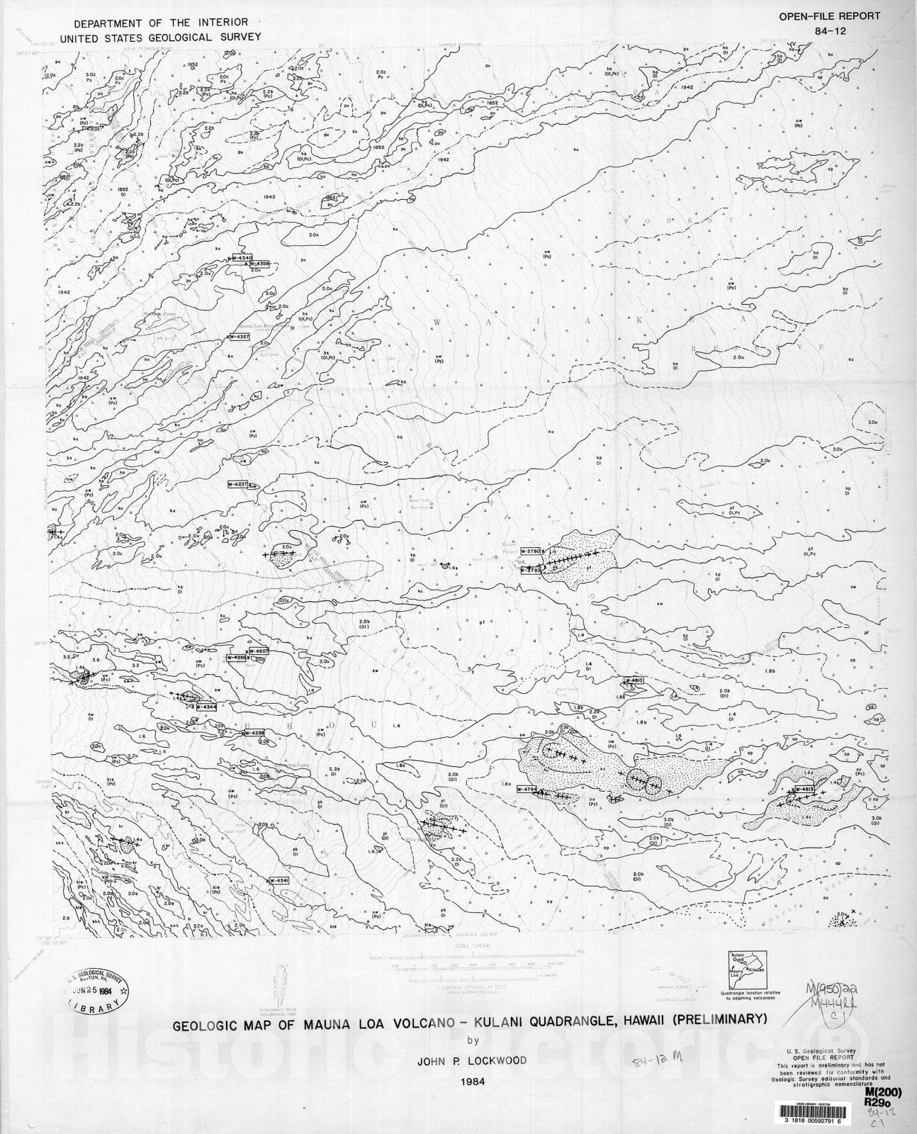 Map : Geologic map of Mauna Loa Volcano - Kulani quadrangle, Hawaii (p ...