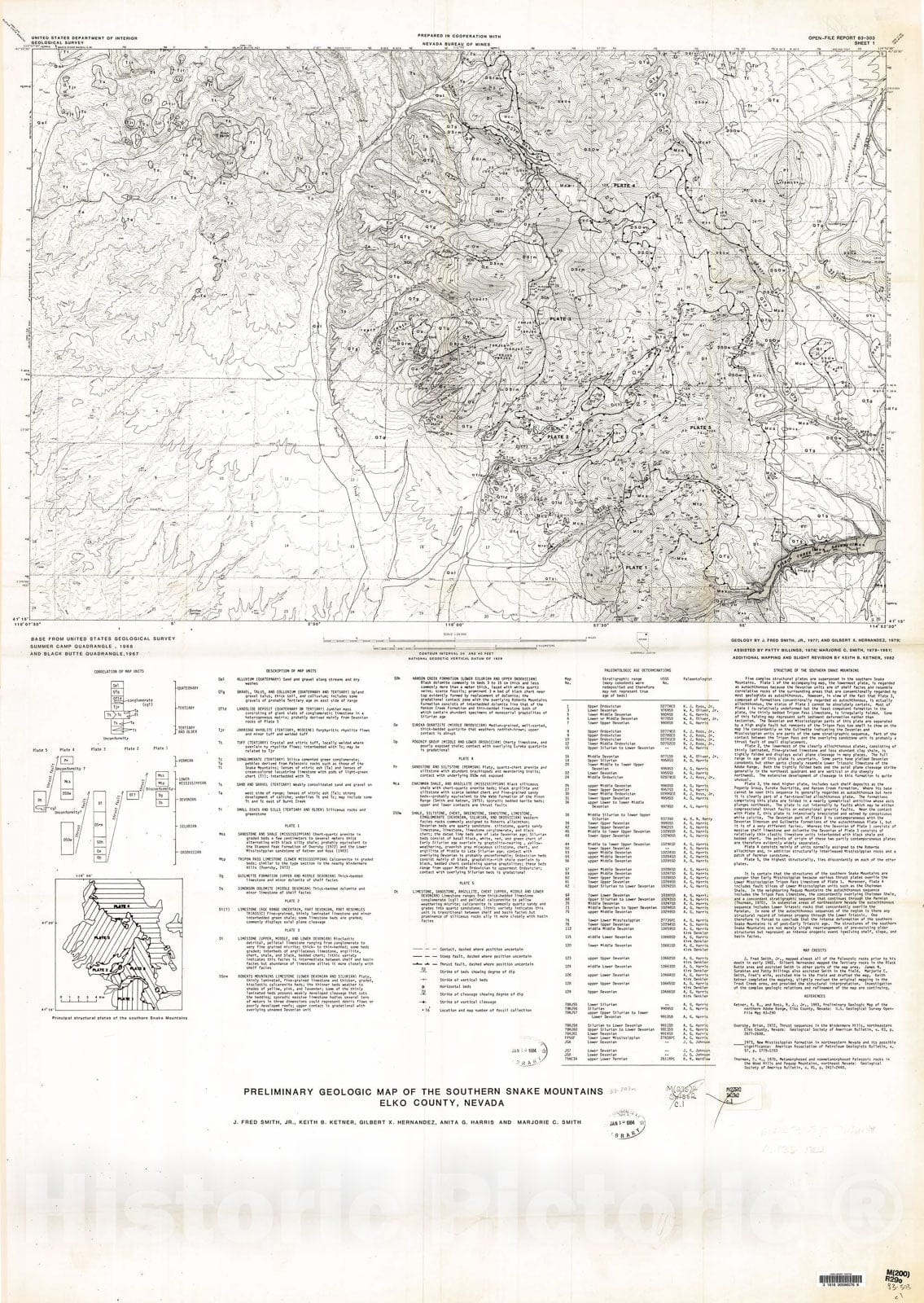 Map : Preliminary geologic map of the southern Snake Mountains, Elko C ...