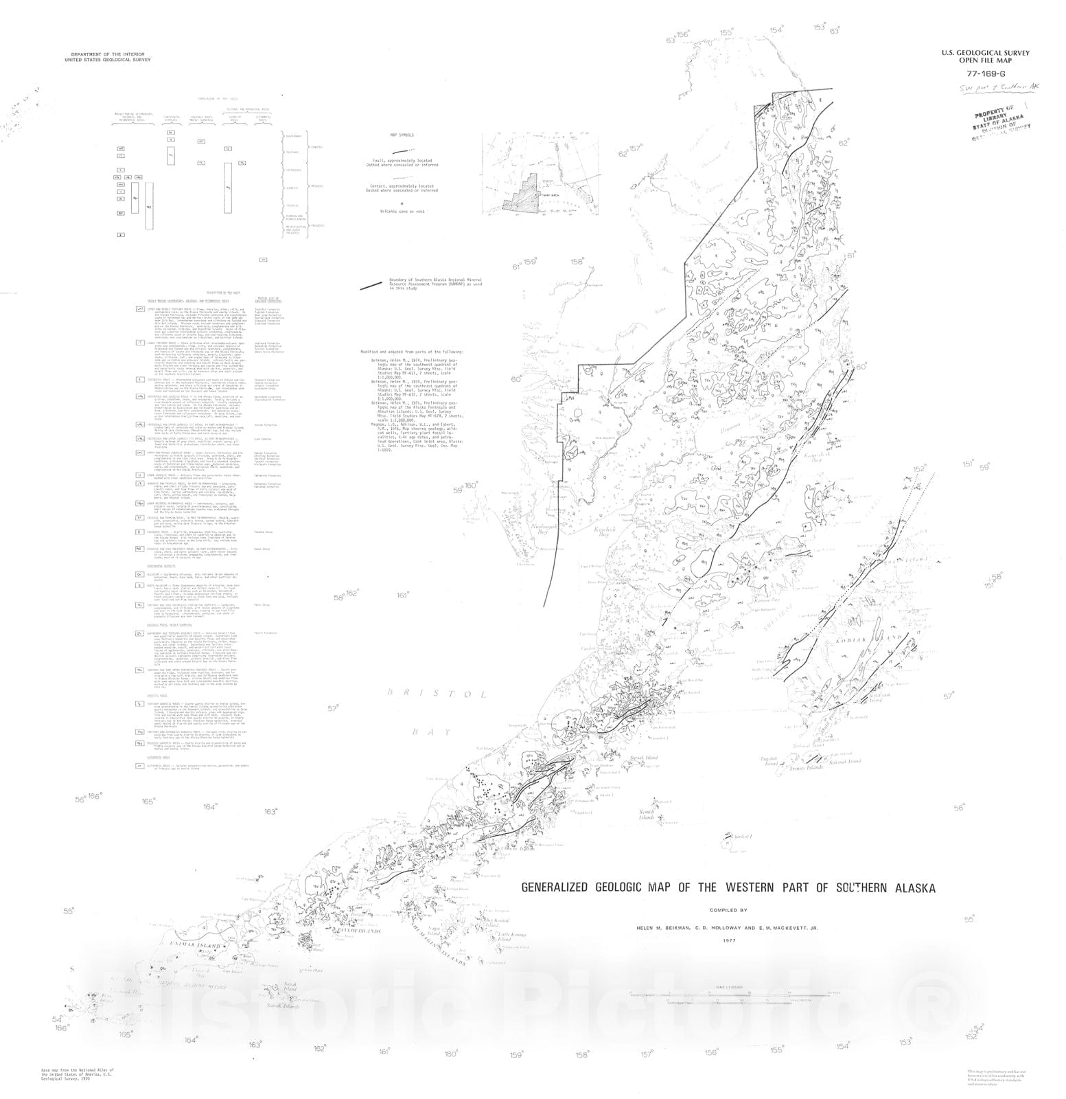 Map : Generalized geologic map of the western part of southern Alaska ...
