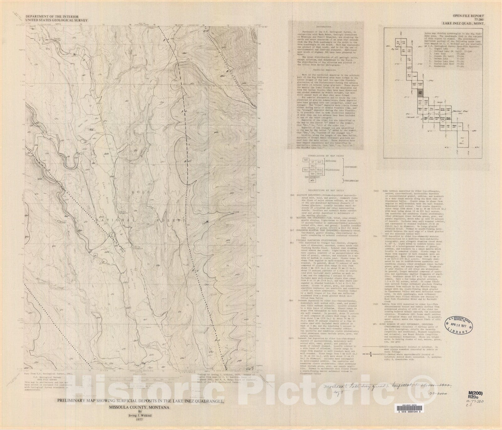 Map : Preliminary map showing surficial deposits in the Lake Inez quad ...
