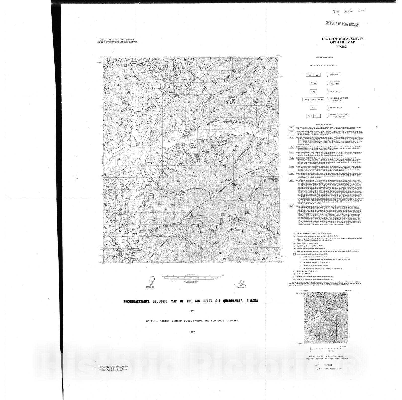 Map : Reconnaissance geologic map of the Big Delta C-4 quadrangle, Ala ...