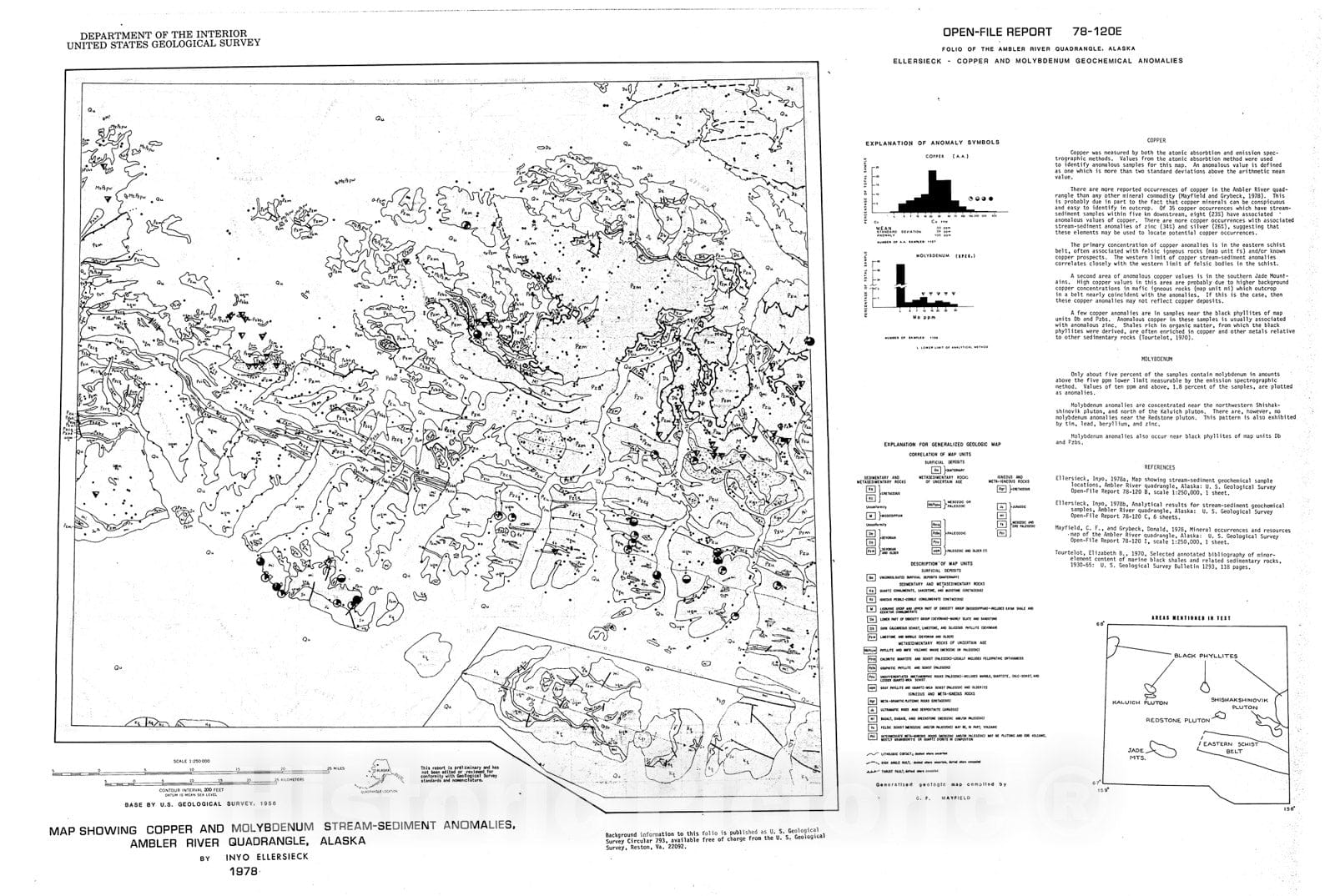 Map : Map showing copper and molybdenum stream-sediment geochemical an ...