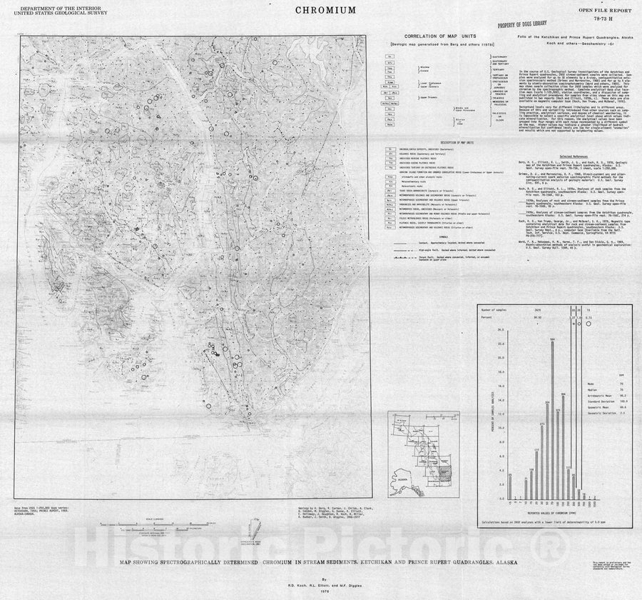 Map : Map showing spectrographically determined chromium in stream sed ...