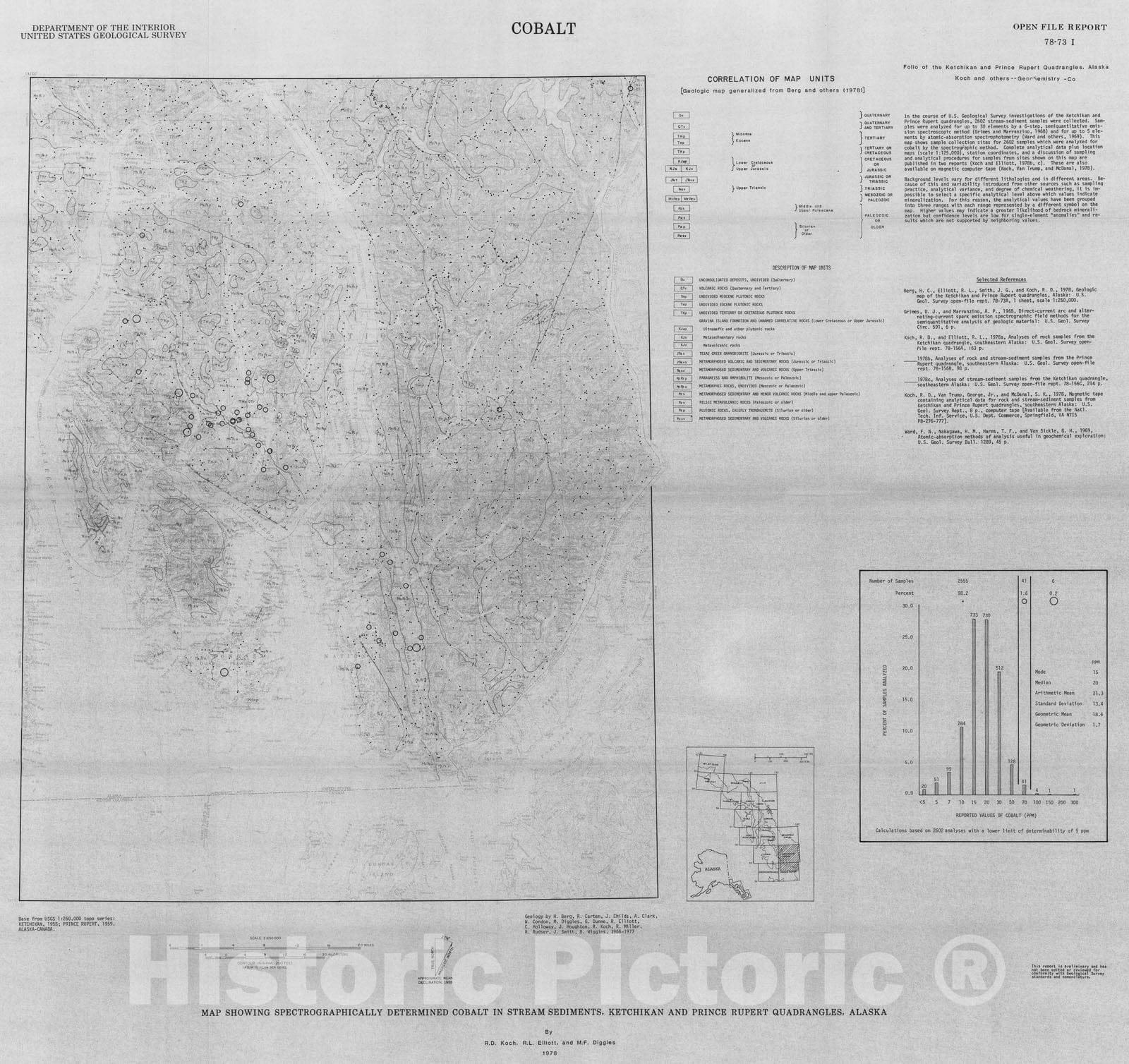 Map : Map showing spectrographically determined cobalt in stream sedim ...
