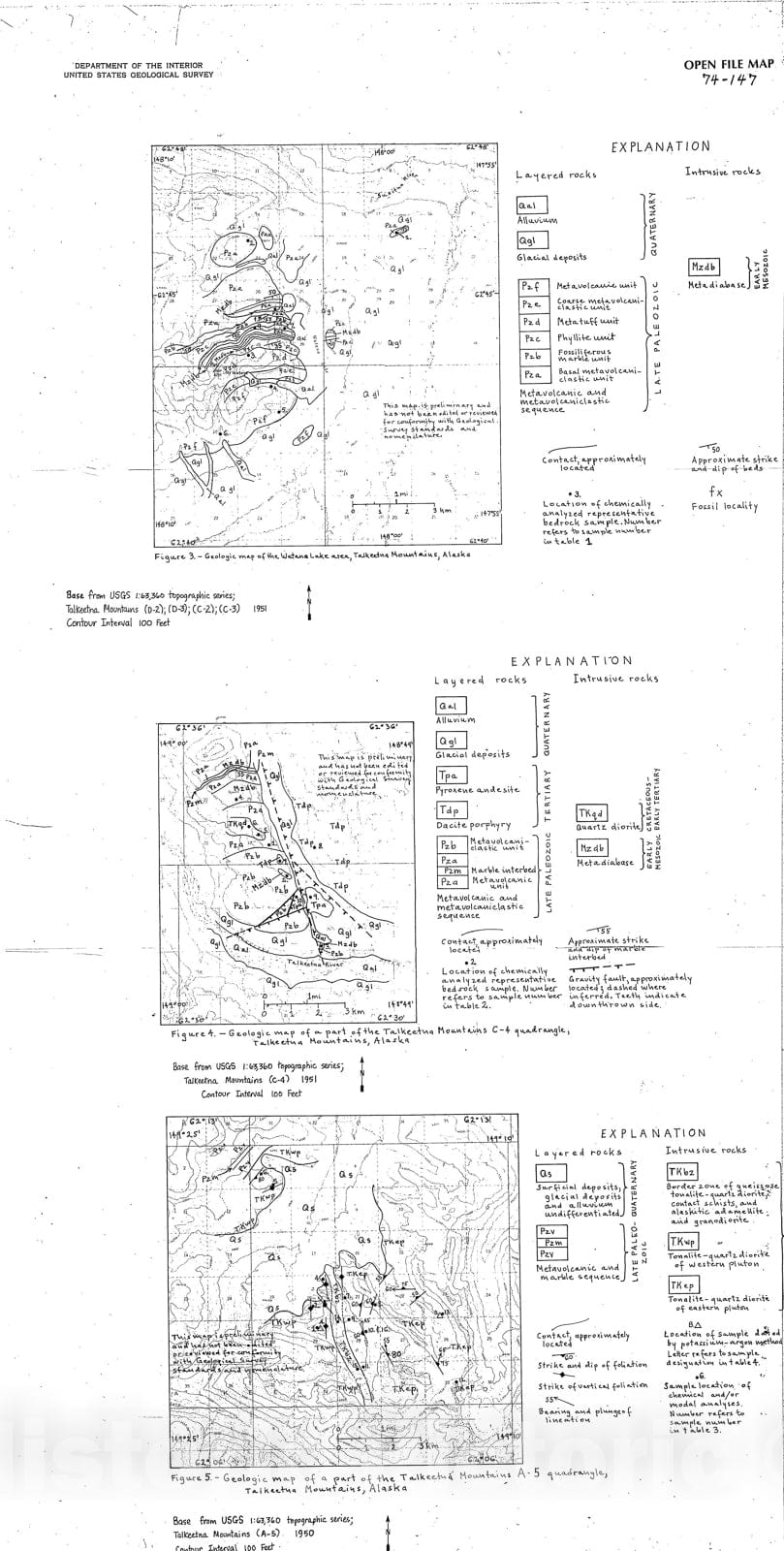 Map : Reconnaissance geologic investigations in the Talkeetna Mountain ...