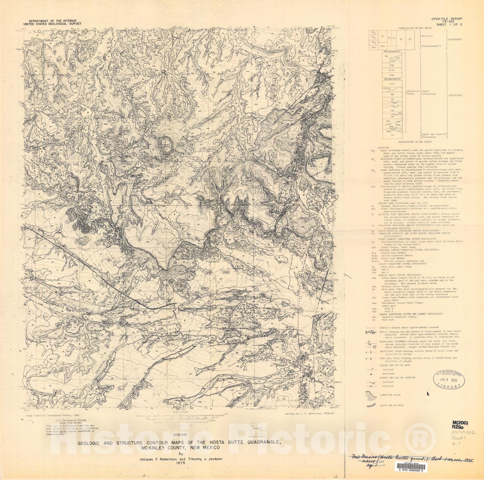 Map : Geologic and structure contour maps of the Hosta Butte quadrangl ...