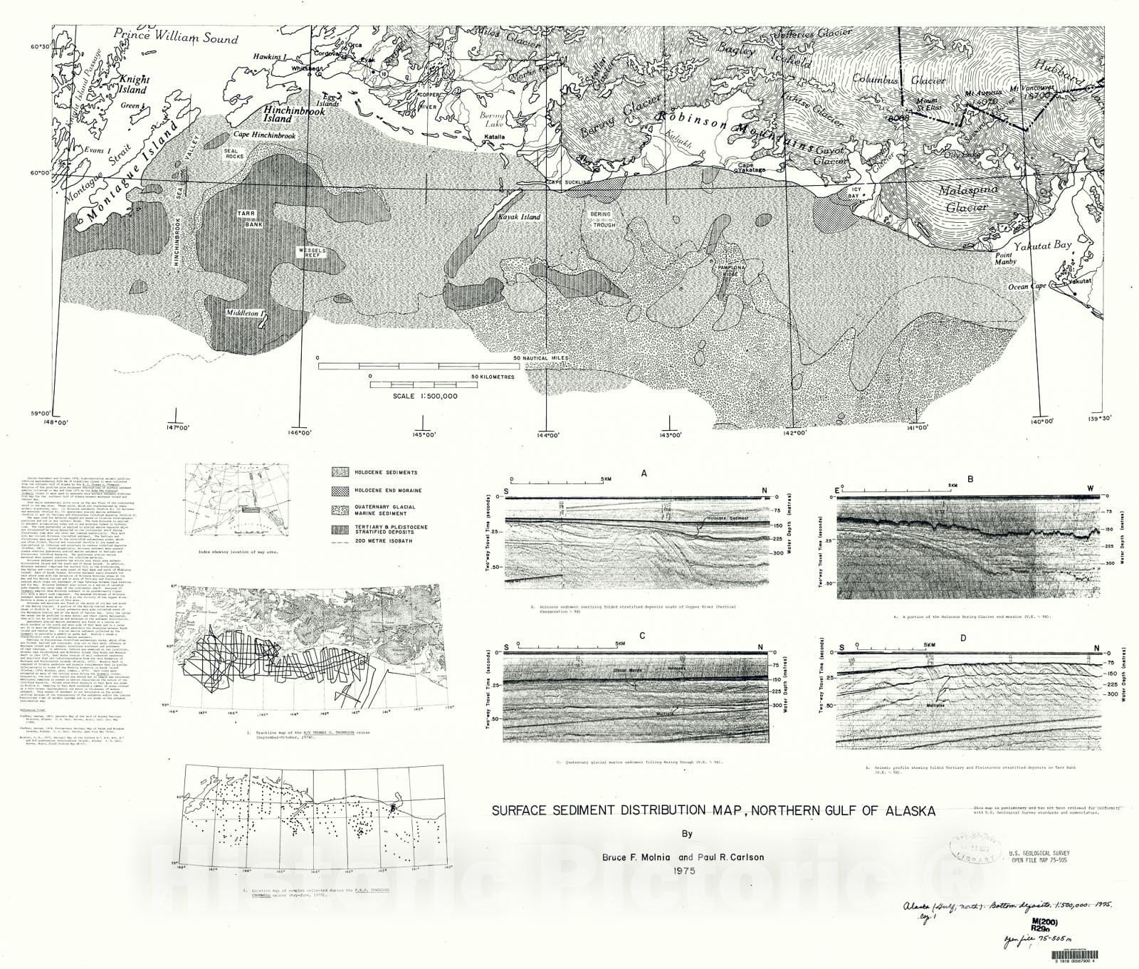 Map : Surface sediment distribution map, northern Gulf of Alaska, 1975 ...