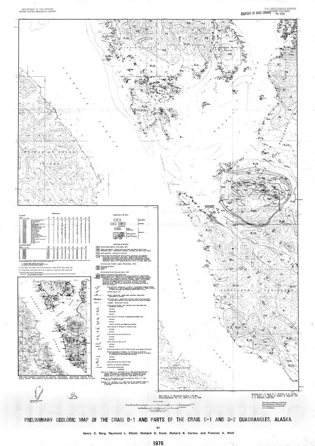 Map : Preliminary geologic map of the Craig D-1 and parts of the Craig ...
