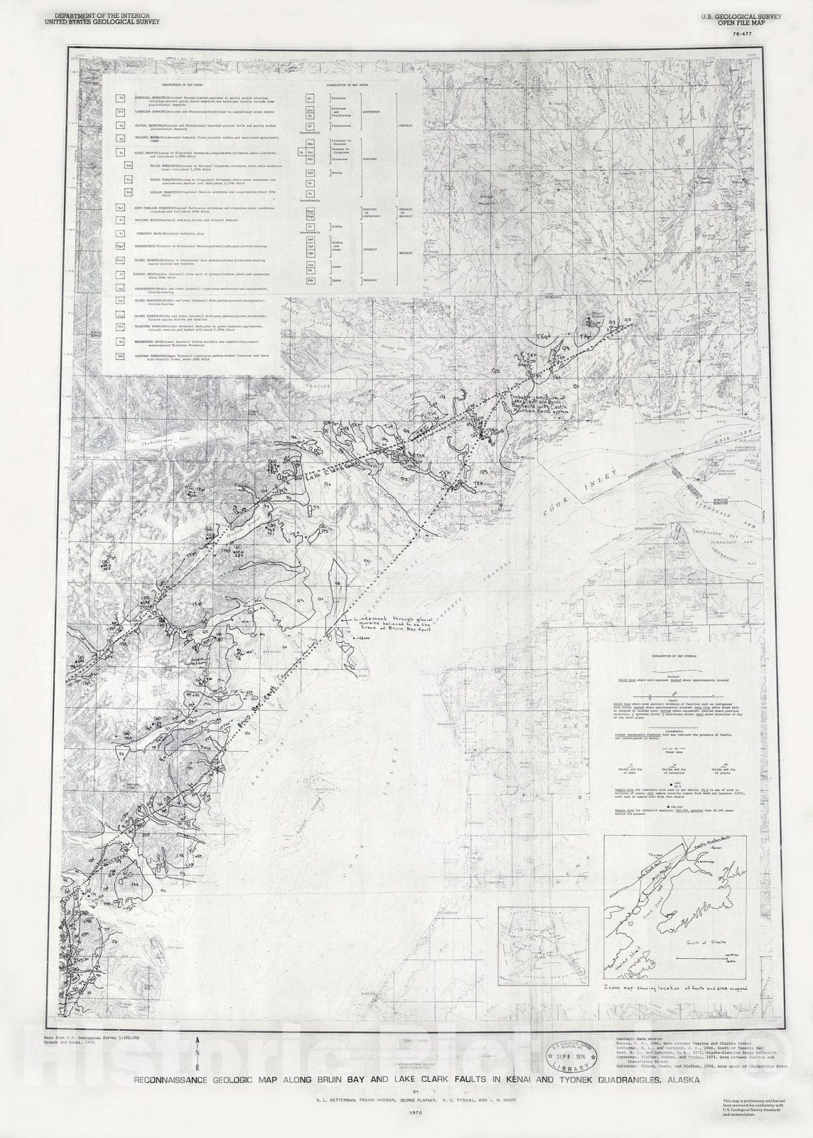 Map : Reconnaissance geologic map along Bruin Bay and Lake Clark fault ...
