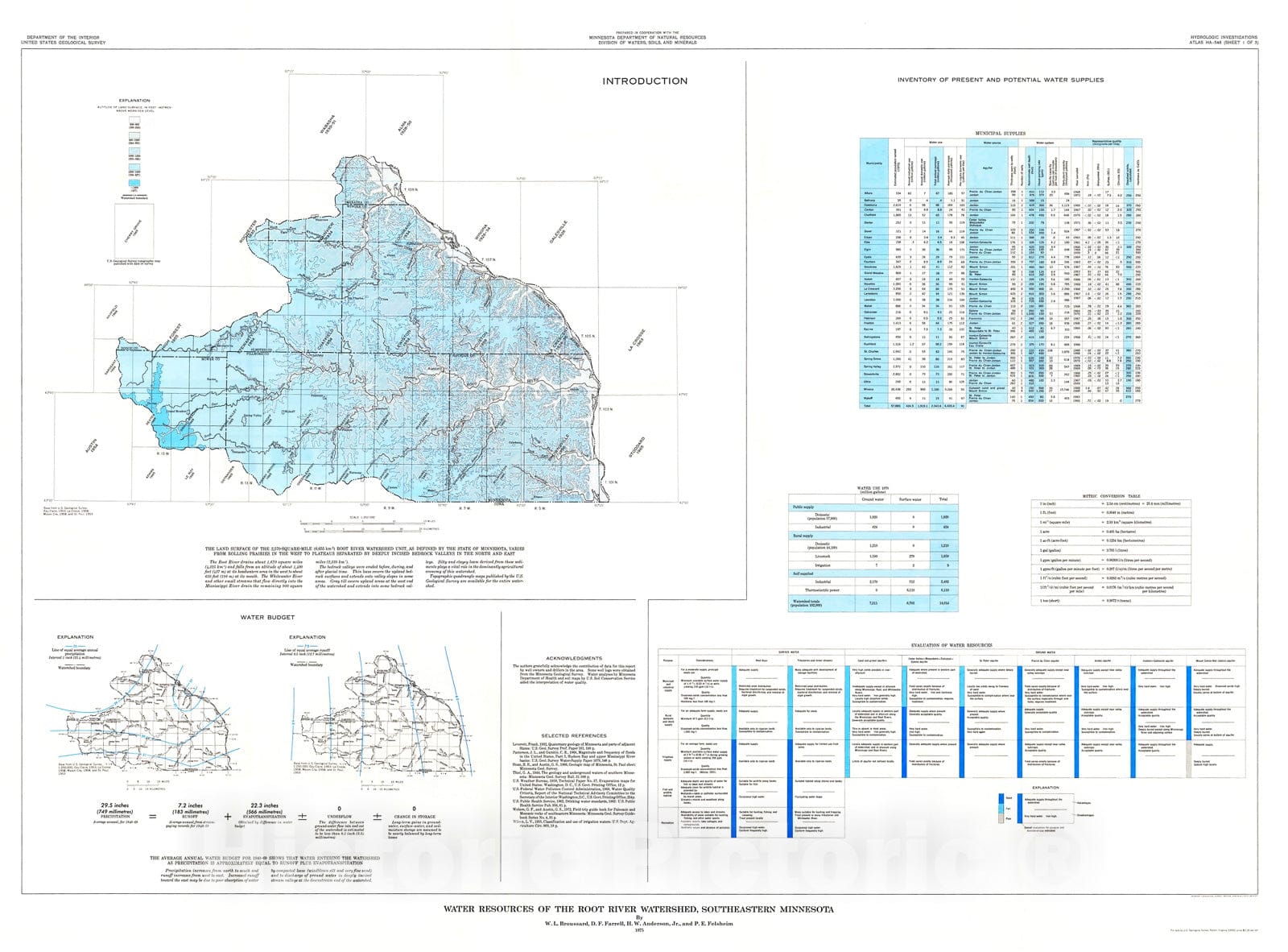 Map : Water resources of the Root River watershed, southeastern Minnes ...