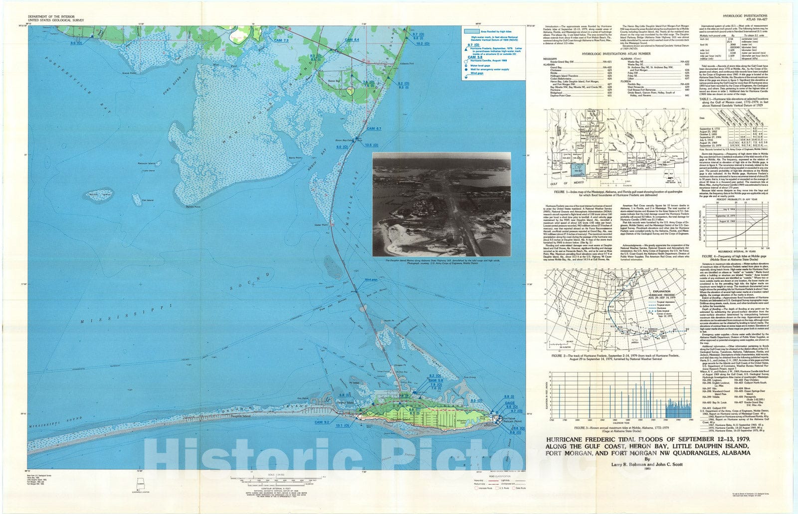 Map : Hurricane Frederic tidal floods of September 12-13, 1979, along ...