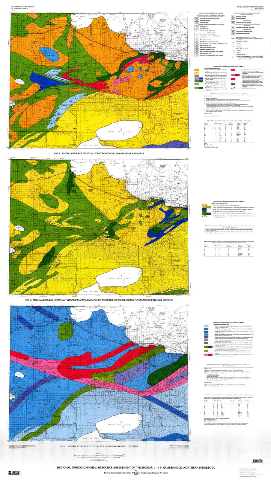 Map : Regional bedrock mineral resource assessment of the Roseau one d ...