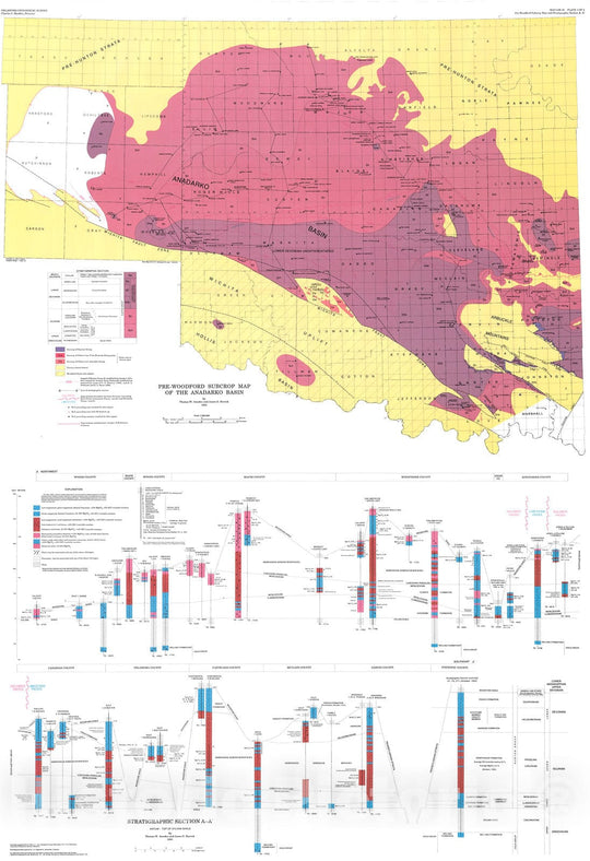 Map : Pre-Woodford subcrop map of the Anadarko basin, 1993 Cartography ...