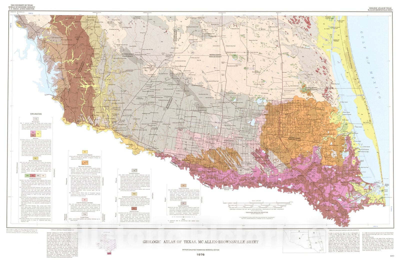 Map : Geologic atlas of Texas, McAllen-Brownsville sheet, 1976 Cartogr ...