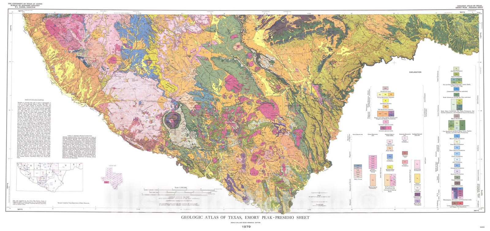 Map : Geologic atlas of Texas, Emory Peak-Presidio sheet, 1979 Cartogr ...
