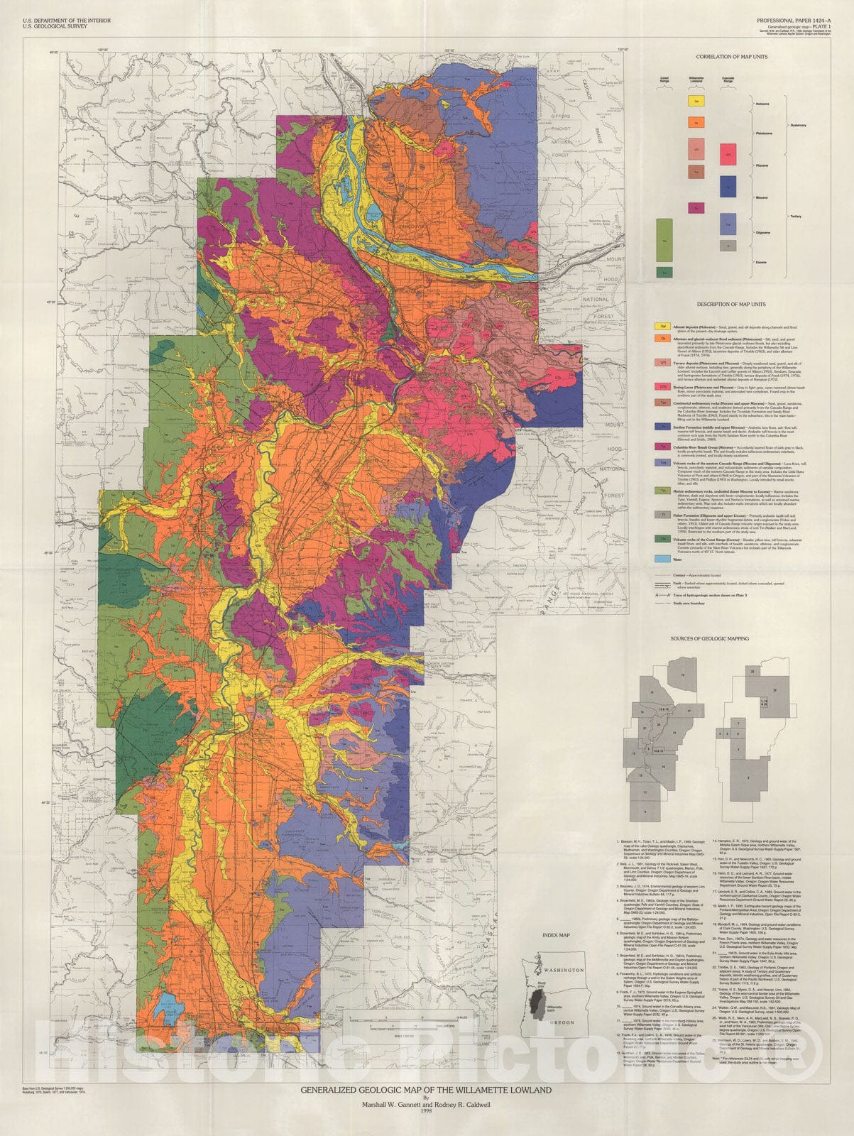 Map : Geologic framework of the Willamette lowland aquifer system, Ore ...