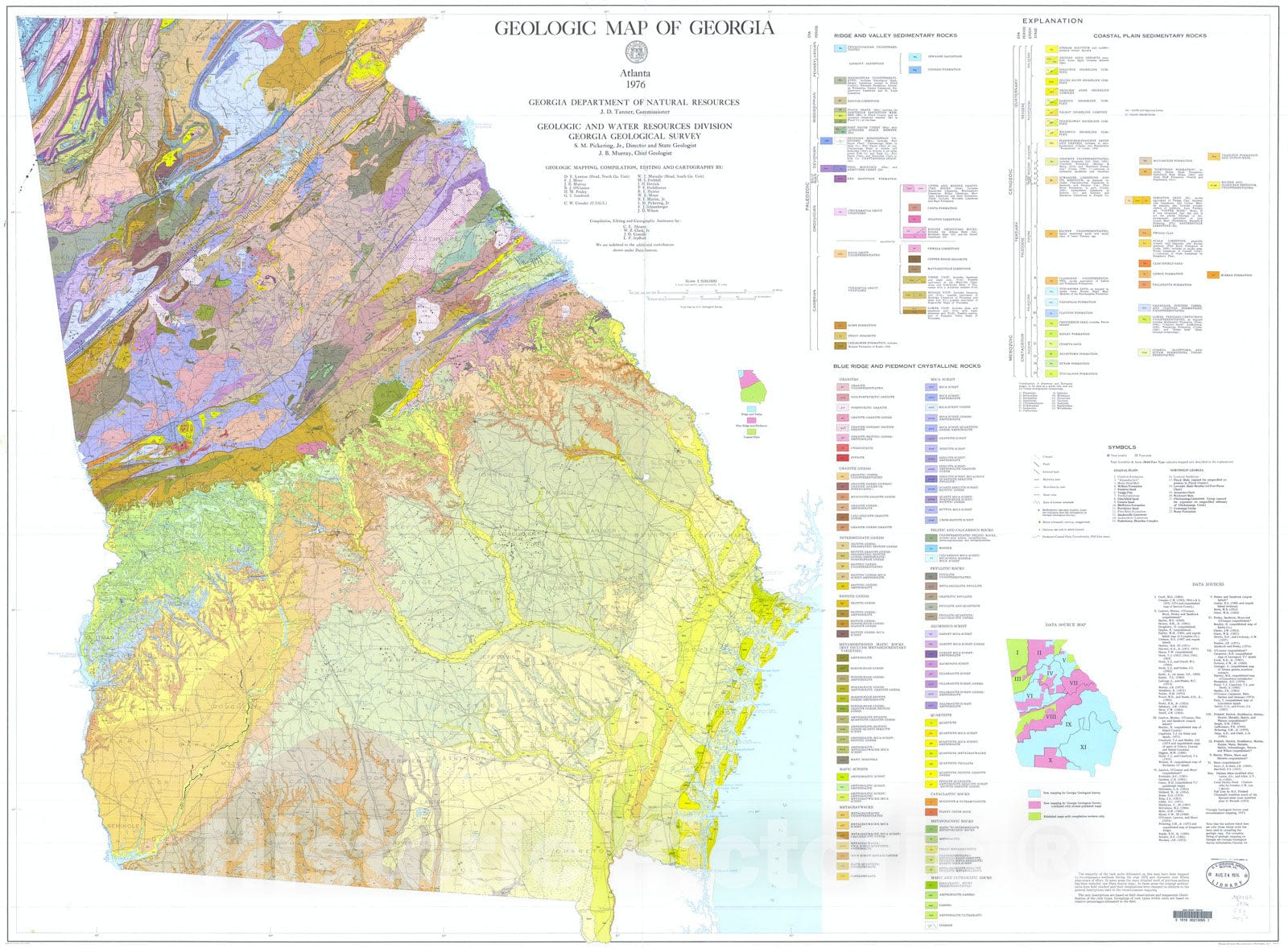 Map : Geologic map of Georgia, 1976 Cartography Wall Art : – Historic ...