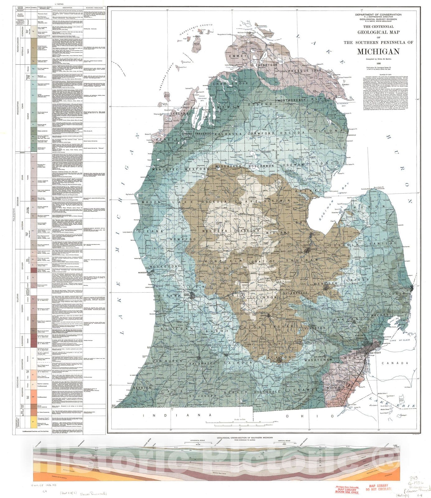 Map : The centennial geological map of the southern peninsula of Michi ...