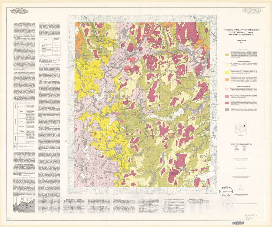 Map : Geologic evaluation of land areas in Portage County, Ohio, for s ...