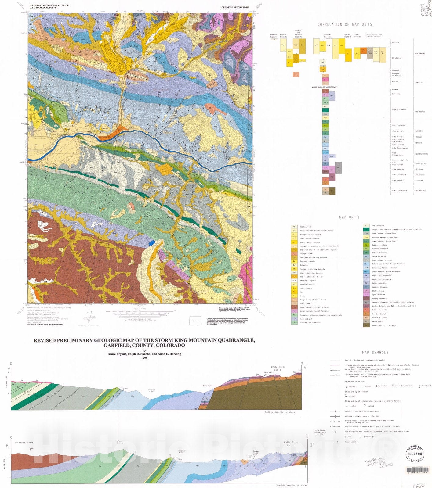 Map : Revised preliminary geologic map of the Storm King Mountain quad ...