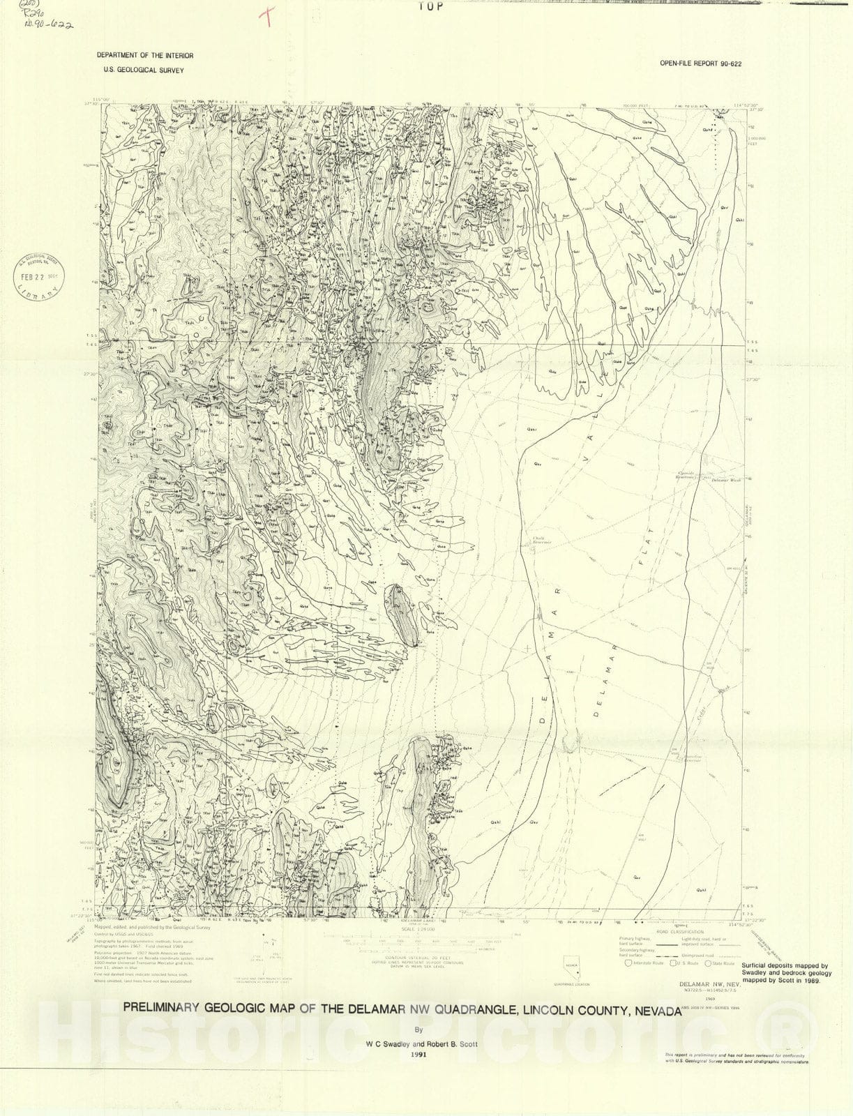Map : Preliminary geologic map of the Delamar NW quadrangle, Lincoln C ...