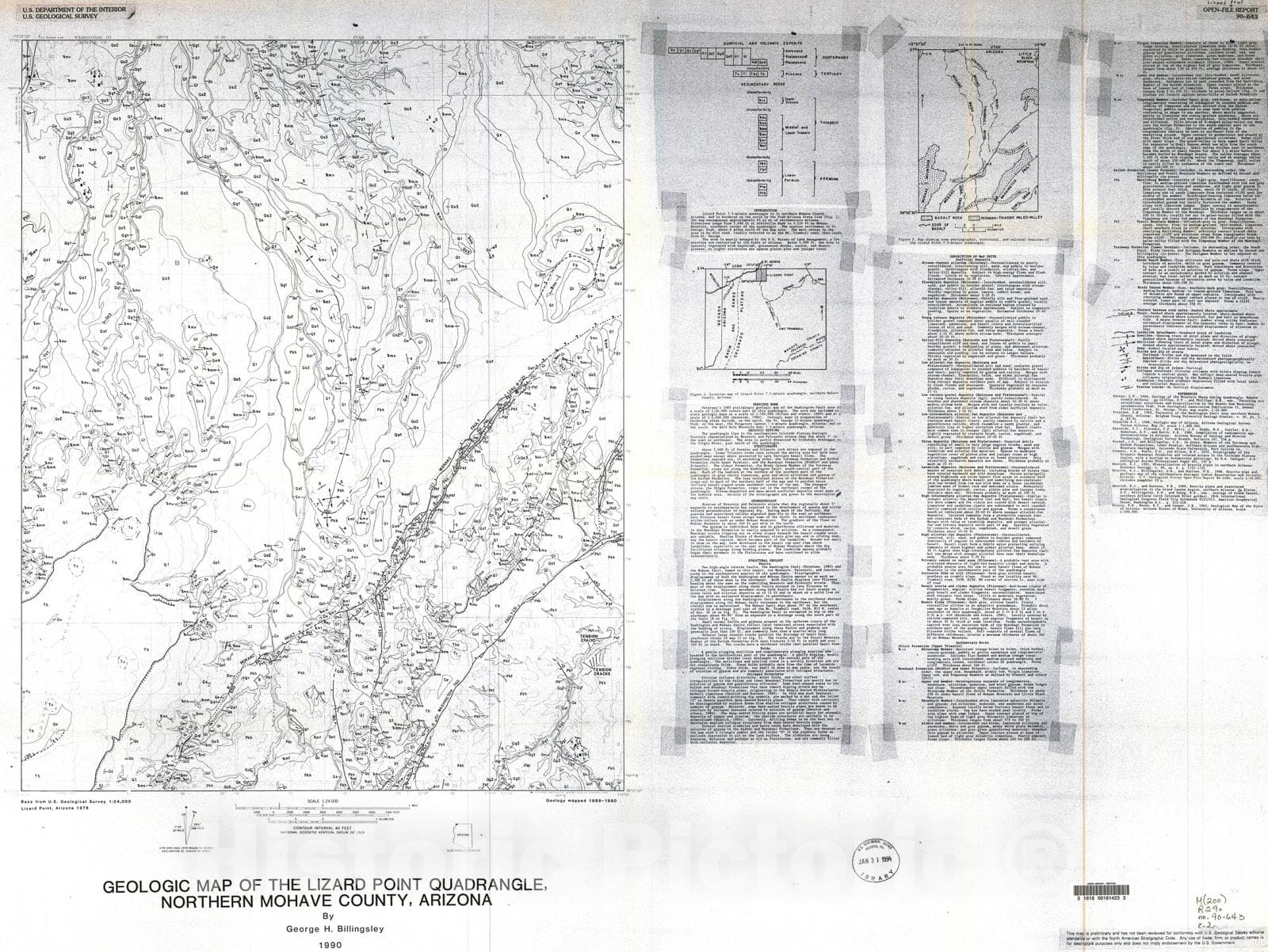 Map : Geologic map of the Lizard Point quadrangle, northern Mohave Cou ...