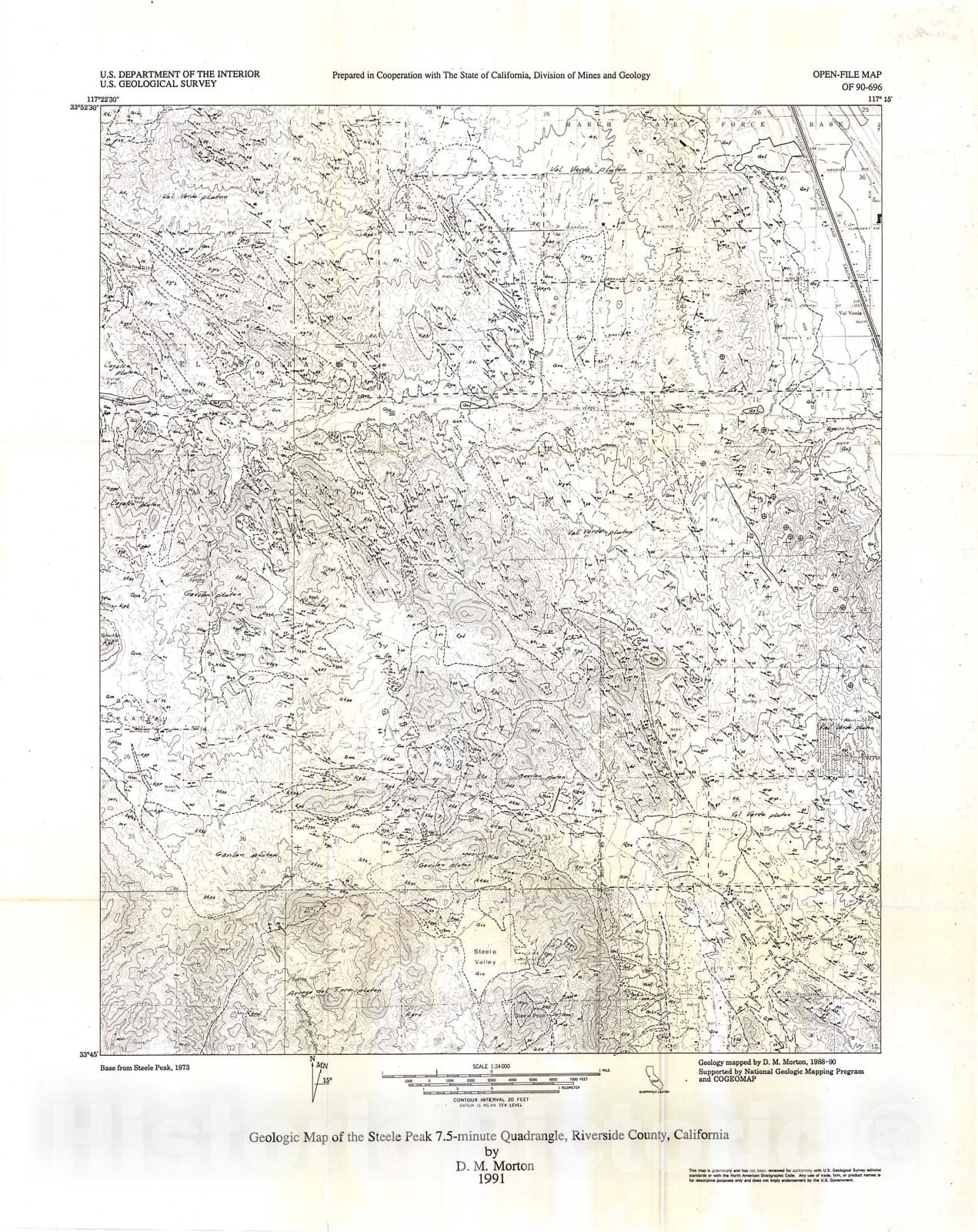 Map : Geologic map of the Steele Peak 7.5-minute quadrangle, Riverside ...