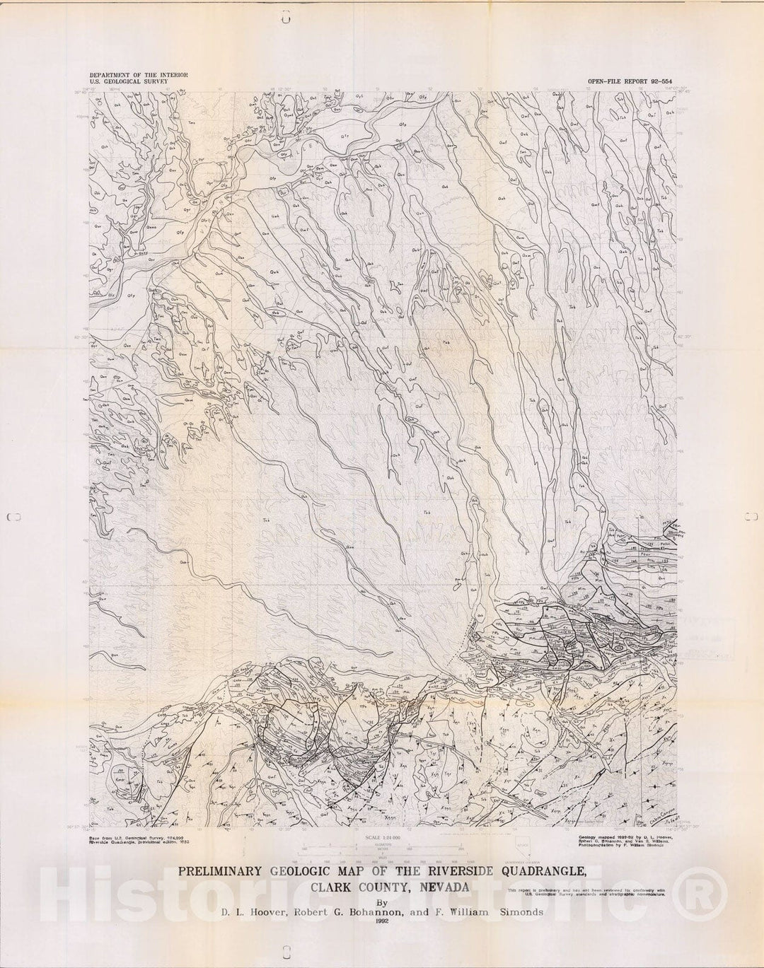 Map : Preliminary geologic map of the Riverside quadrangle, Clark Coun ...