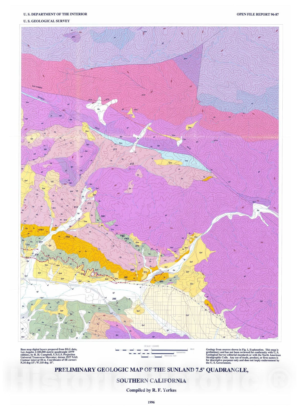 Map : Preliminary geologic map of the Sunland 7.5' quadrangle, souther ...