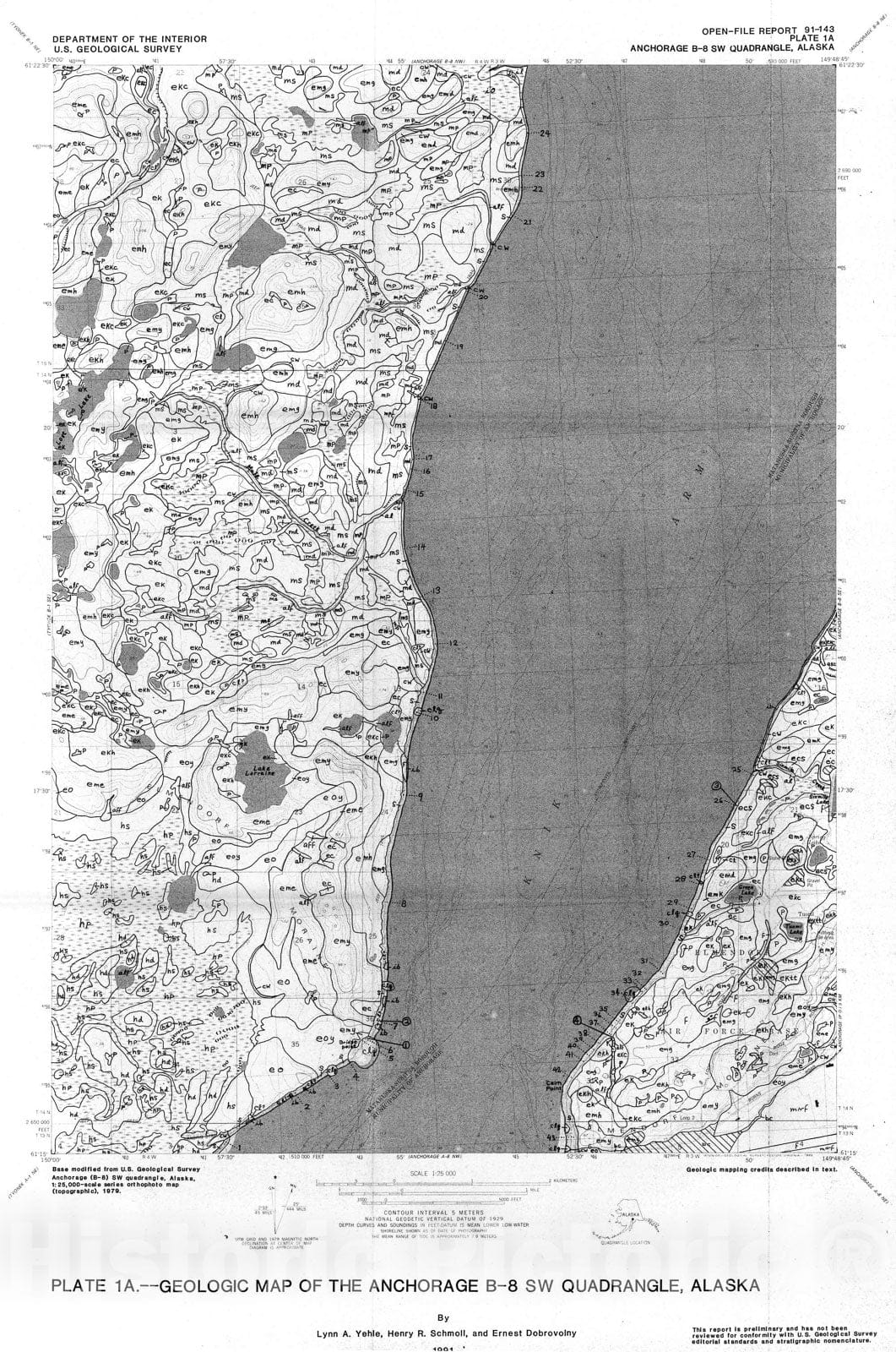 Map : Geologic map of the Anchorage B-8 SW quadrangle, Alaska, 1991 Ca ...
