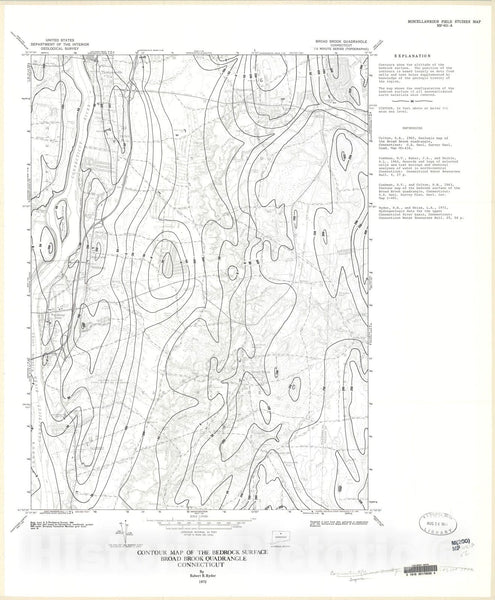 Map : Contour map of the bedrock surface, Broad Brook quadrangle, Conn ...