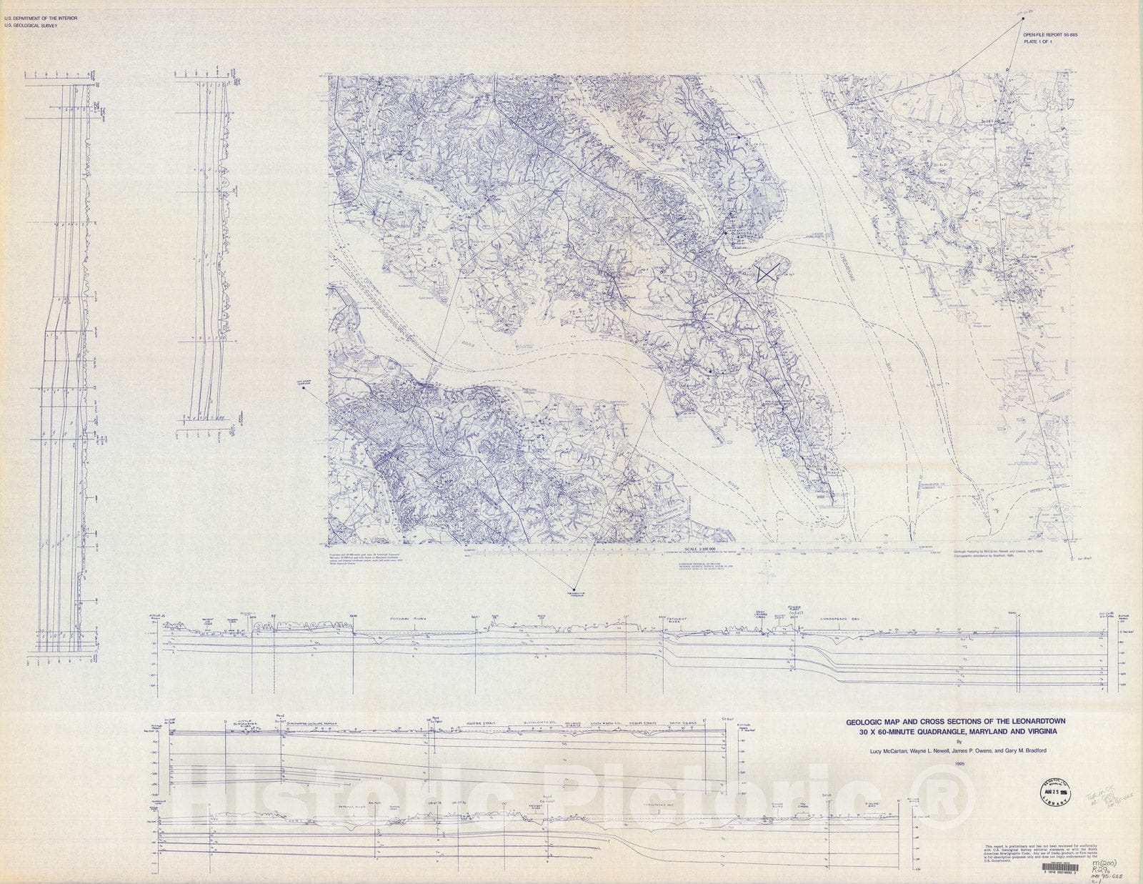 Map : Geologic map and cross sections of the Leonardtown thirty x 60-m ...