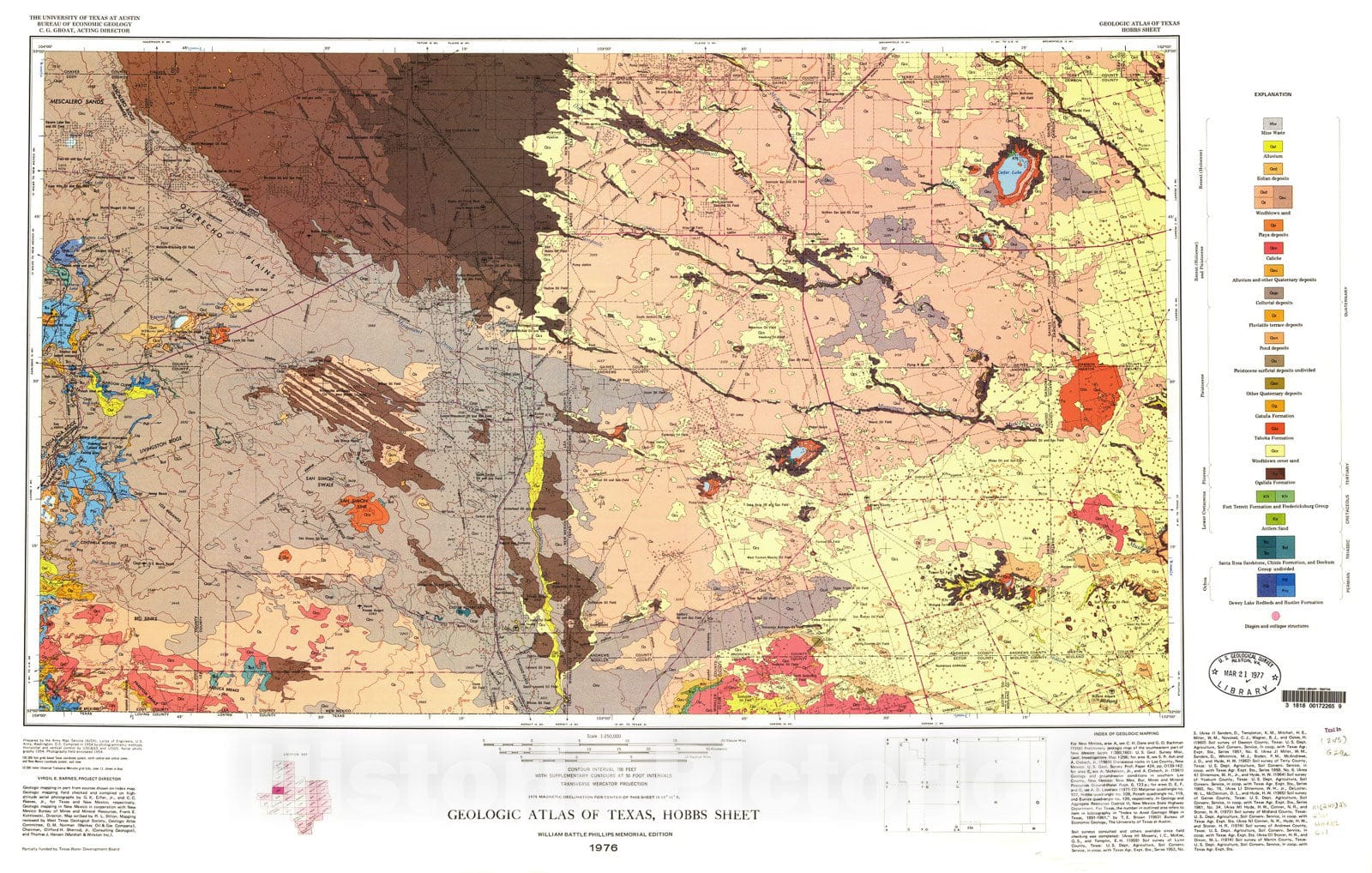 Map : Geologic atlas of Texas, Hobbs sheet, 1976 Cartography Wall Art ...