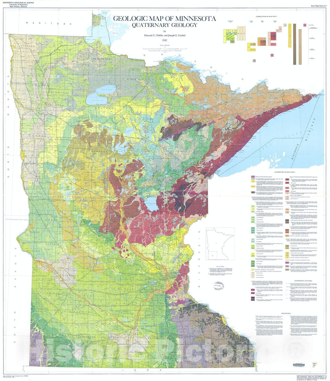 Map : Geologic map of Minnesota - Quaternary geology, 1982 Cartography ...