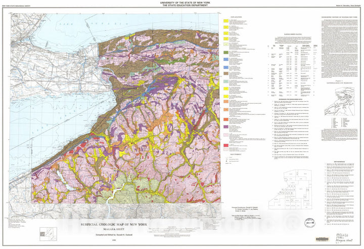 Map : Surficial geologic map of New York, 1991 Cartography Wall Art ...