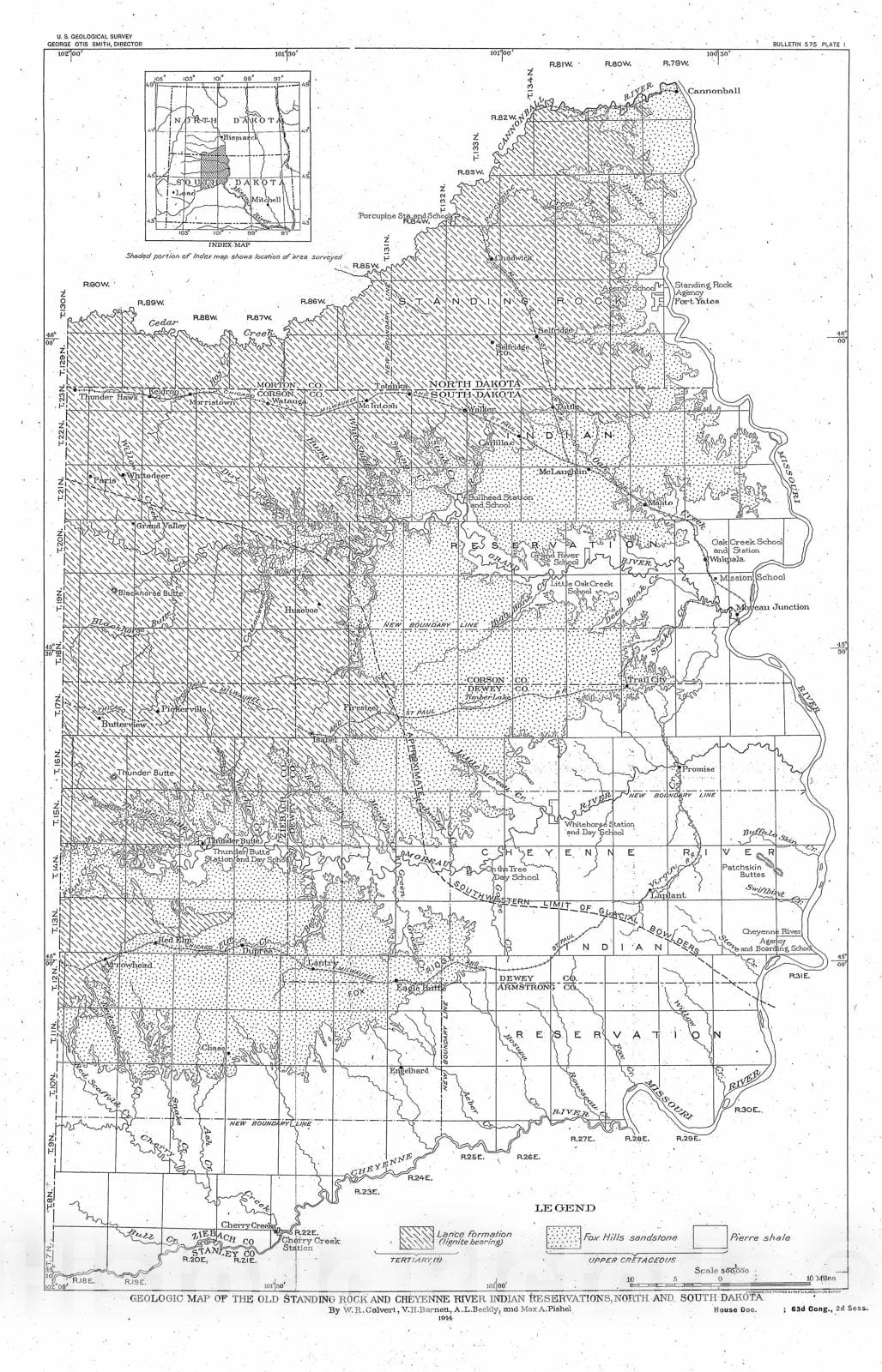 Map : Geology of the Standing Rock and Cheyenne River Indian Reservati ...