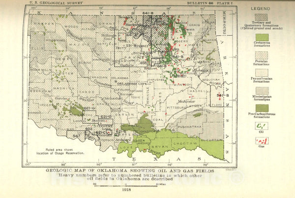Map : Structure and oil and gas resources of the Osage Reservation, Ok ...