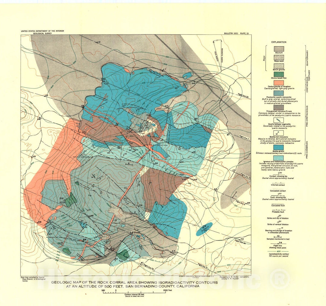 Map : Geologic and airborne radioactivity studies in the Rock Corral a ...