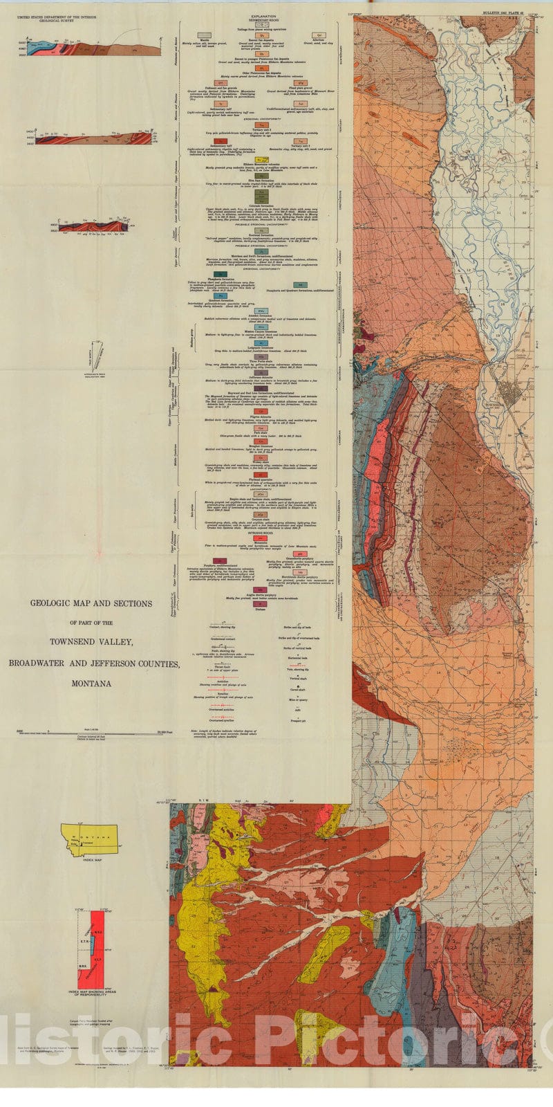 Map : Geology of part of the Townsend Valley, Broadwater and Jefferson ...