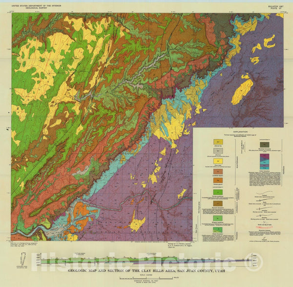 Map : Geology of the Clay Hills area, San Juan County, Utah, 1960 Cart ...