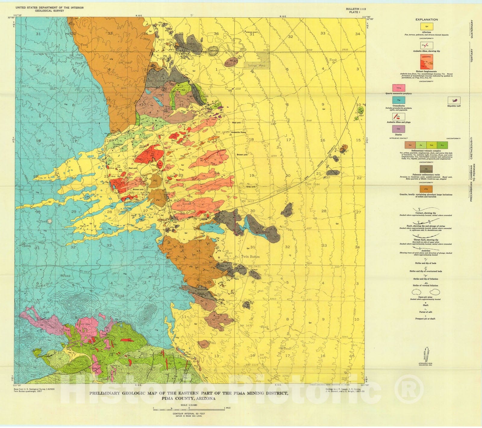Map : Some geologic features of the Pima mining district, Pima County ...