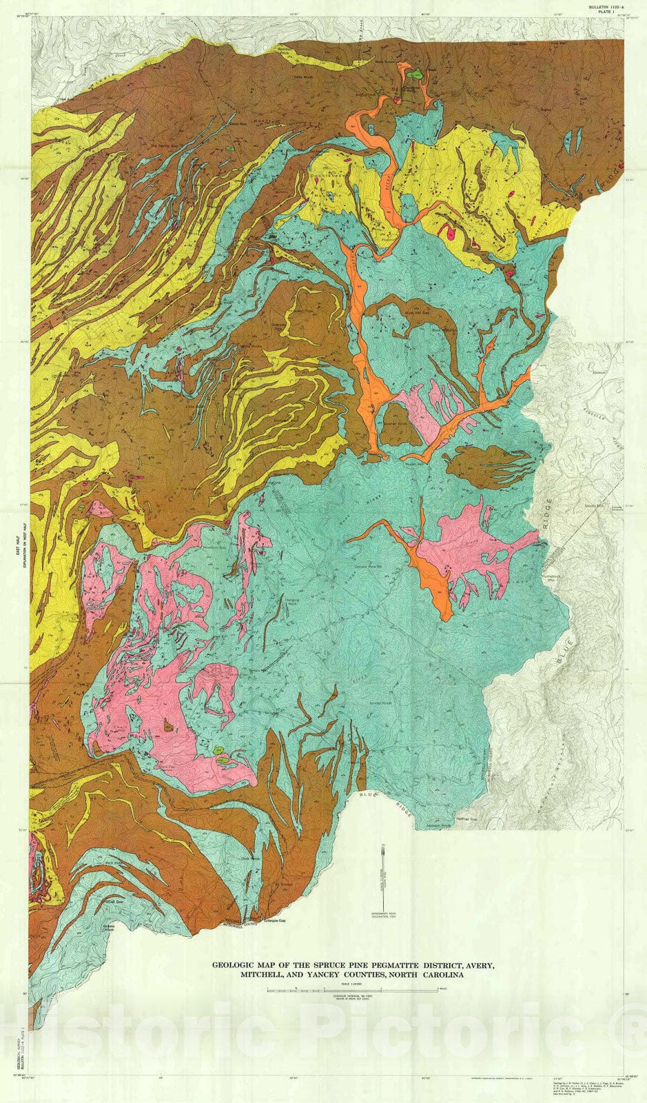 Map : Geology of the Spruce Pine district, Avery, Mitchell, and Yancey ...