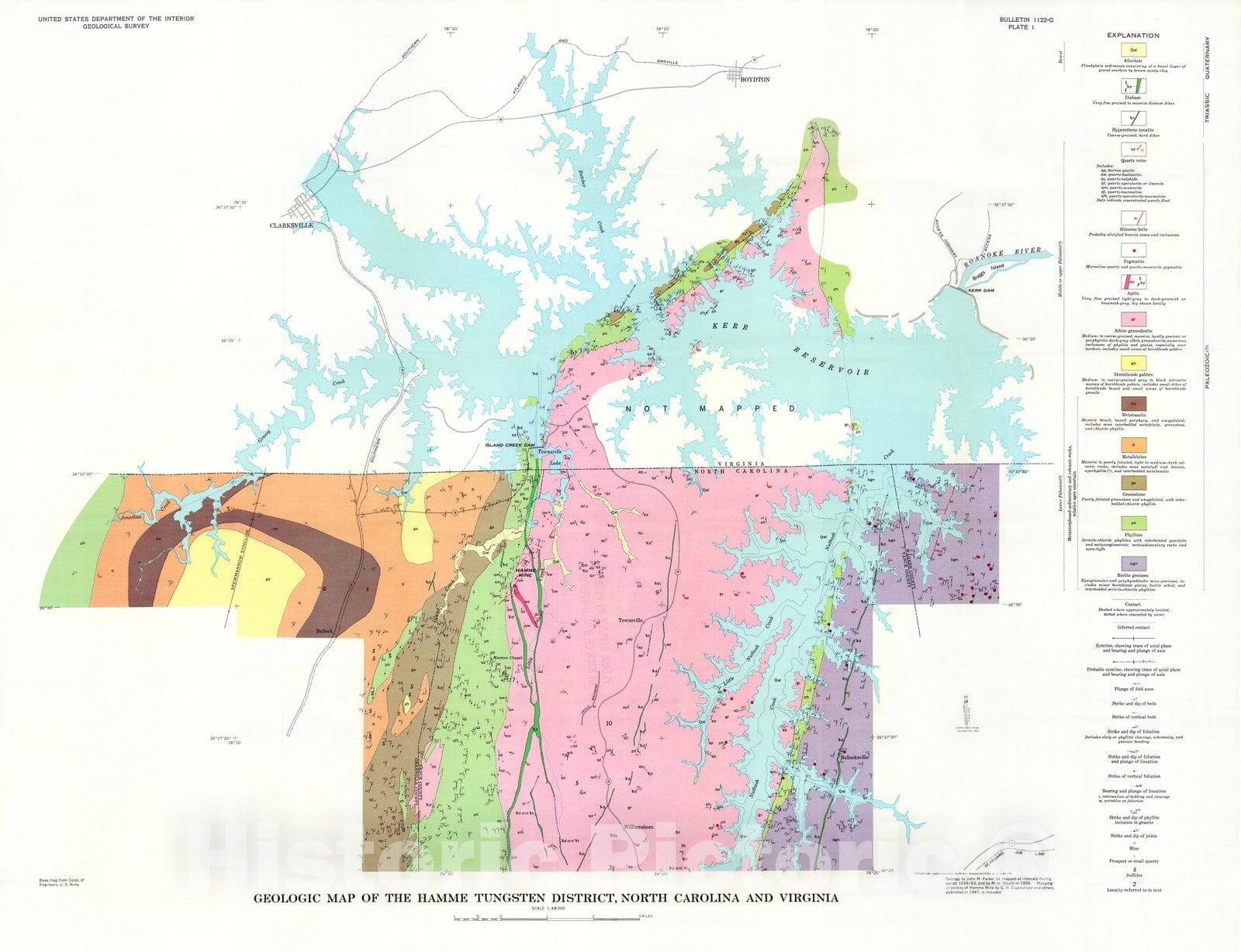Map : Geologic setting of the Hamme tungsten district, North Carolina ...