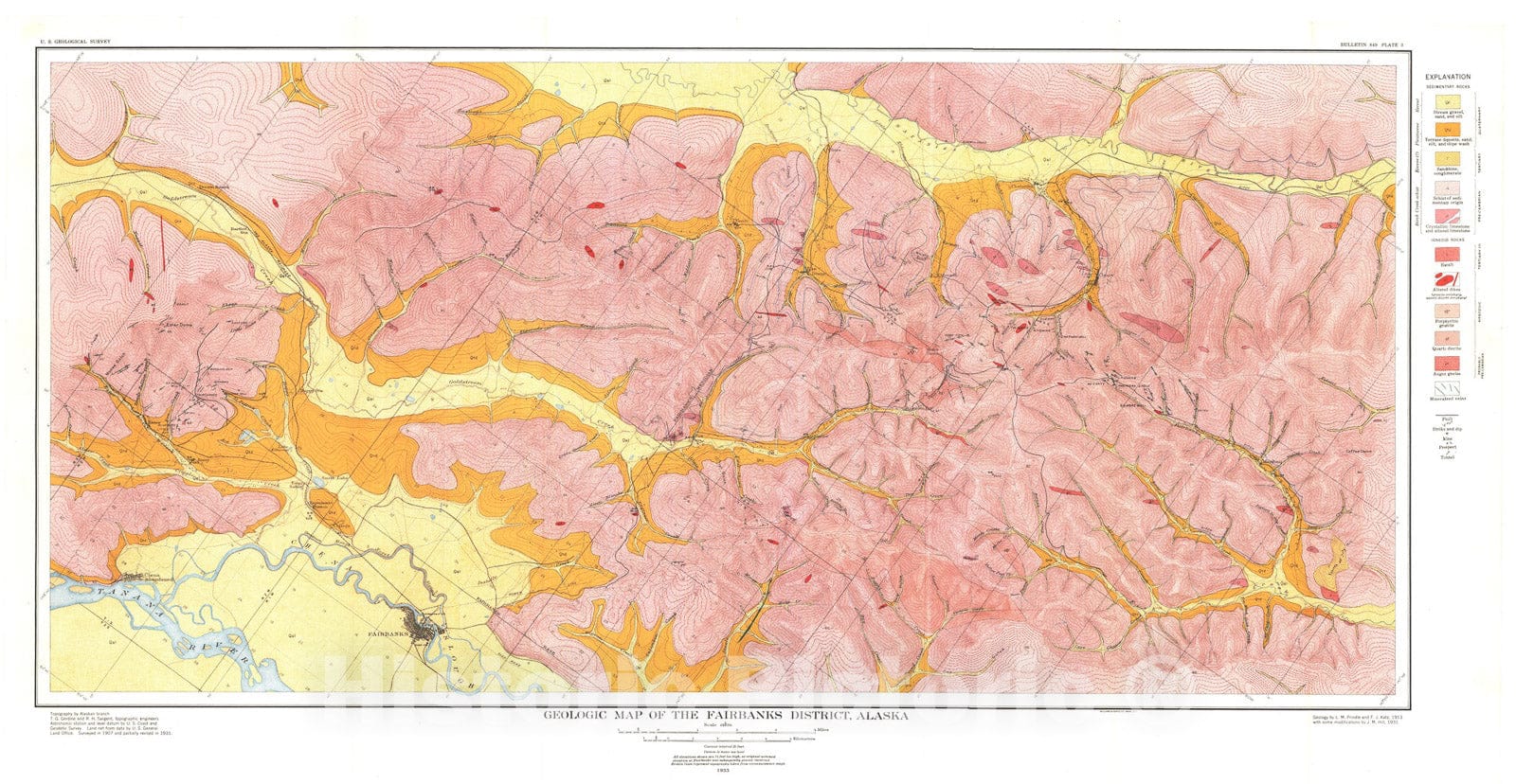 Map : Lode deposits of the Fairbanks district, Alaska, 1933 Cartograph ...
