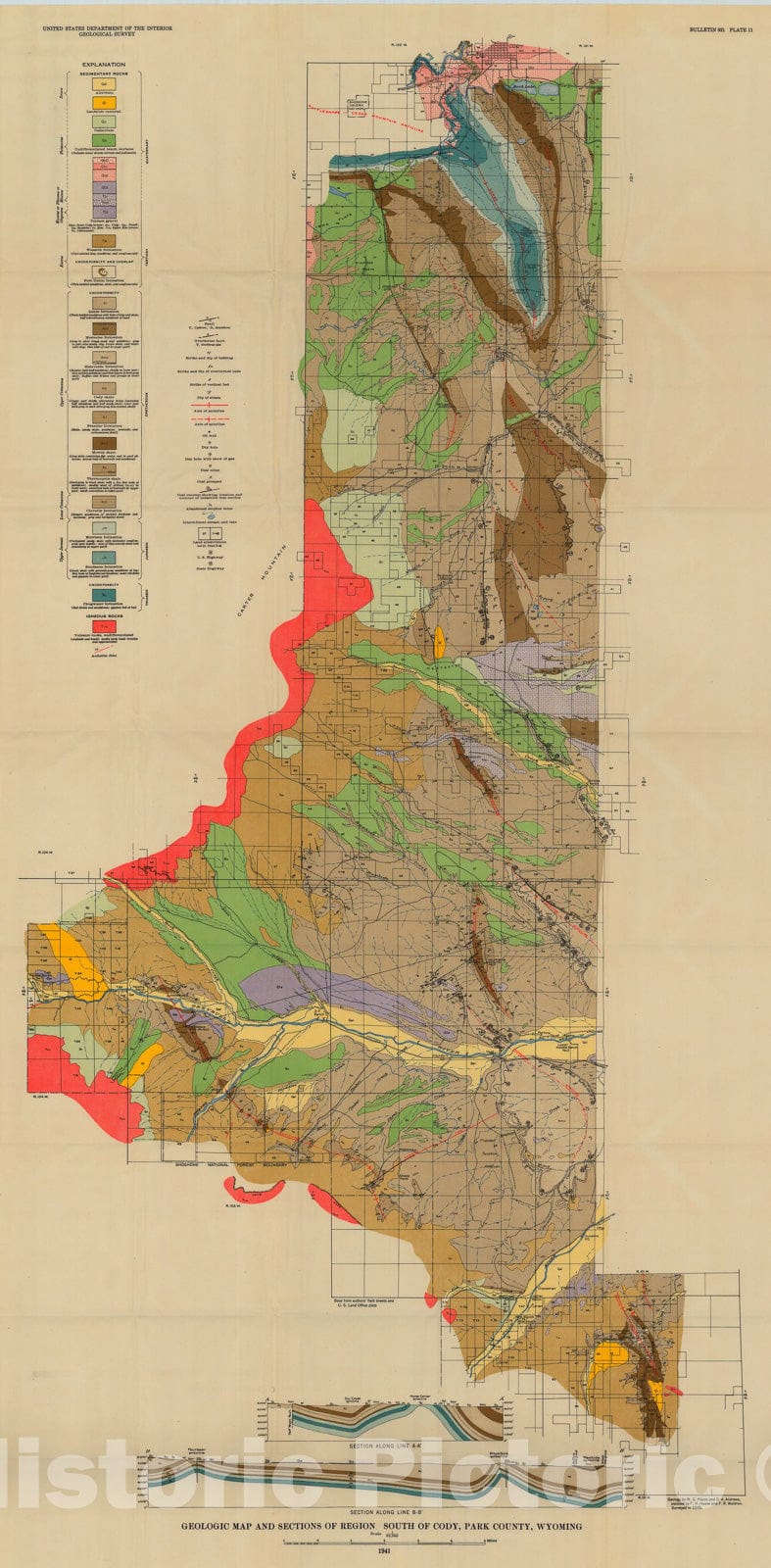 Map : Geology and oil and coal resources of the region south of Cody ...